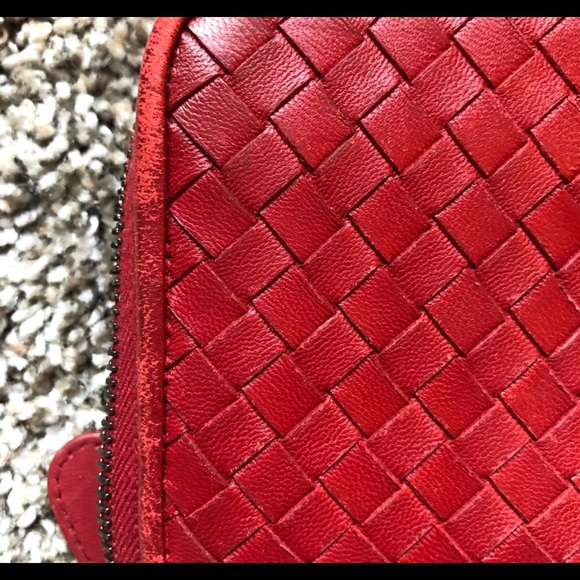 Bottega Veneta | Bags | Bottega Veneta Red Wallet | Poshmark